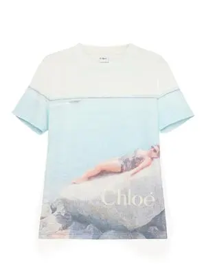 Chloé Crew-neck Logo T-shirt - Iconic Milk