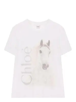 Chloé Crew-neck Logo T-shirt - White