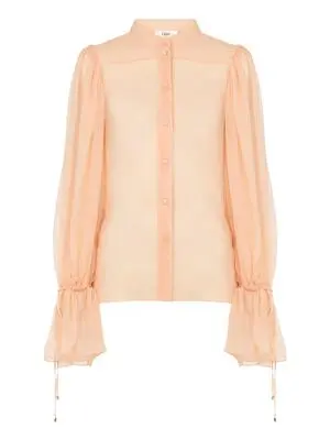 Chloé Puff-sleeve Blouse - Clay Pink
