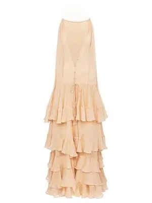 Chloé Georgette Maxi Dress - Creamy Beige