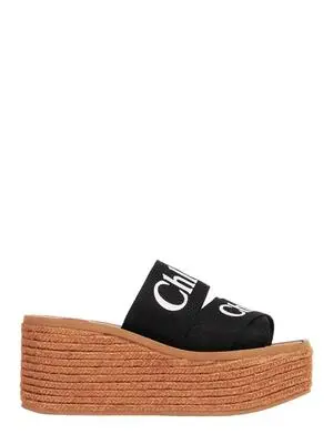 Chloé Woody Wedge Espadrille - Black