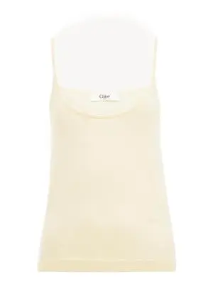 Chloé Thin-strap Wool Knit Tank Top - Soft Yellow