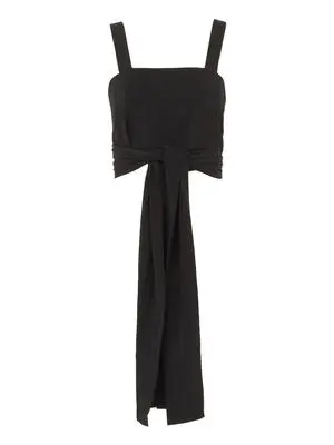 Chloé Cropped Front-tie Tank Top - Black