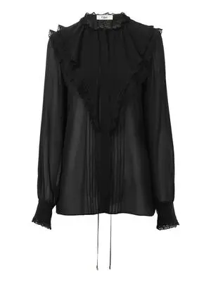 Chloé Ruffled Blouse - Black