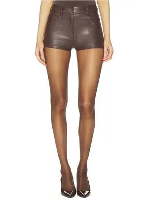 Norma Kamali High Waist Short - Chocolate