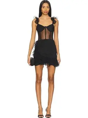 PatBO Laila Lace Flutter Mini Dress - Black