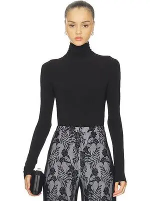 Norma Kamali Long Sleeve Turtleneck Bodysuit - Black