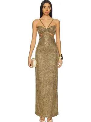 PatBO Golden Weave Gown - Gold