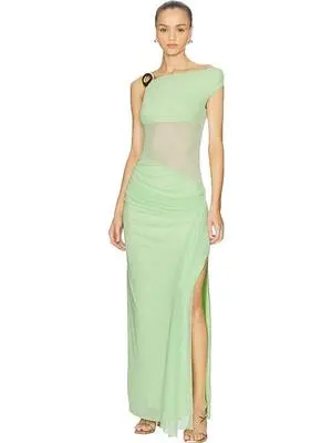 RUNAWAY THE LABEL Naelle One Shoulder Maxi Dress - Keylime