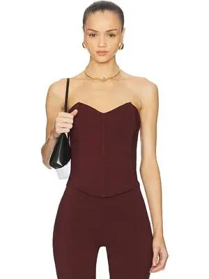 RUNAWAY THE LABEL Gisele Bustier Top - Bitter Chocolate