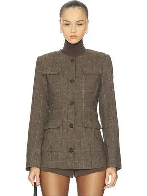 FAVORITE DAUGHTER Spencer Jacket - Mocha Plaid