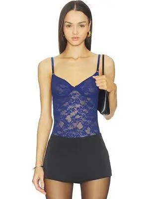 Fleur Du Mal Le Stretch Lace Bodysuit - Starry Blue