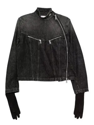 JEAN PAUL GAULTIER Zipped Denim Jacket - Black