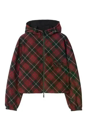 Burberry Check-pattern Hooded Jacket - Red