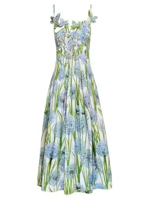 Oscar De La Renta Allium Embroidered Dress - Neutrals