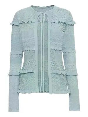 Oscar De La Renta Scallop-trim Cardigan - Blue