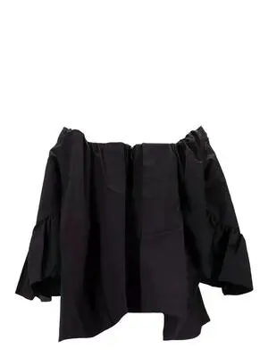 MERYLL ROGGE Ruffle-sleeve Blouse - Black