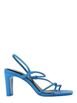 Sandro Leather Heeled Sandals - Blue