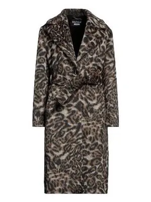 Moschino Velour Leopard Print Coat - Beige