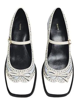 Maeve Maeve Bow Mary Jane Heeled Brogues Blue