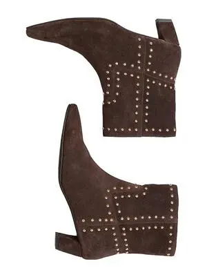 Seychelles Big Bang Studded Ankle Boots - Chocolate Suede