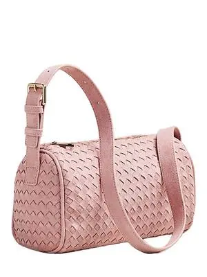 Anthropologie Woven Faux-suede Shoulder Bag - Desert Blush