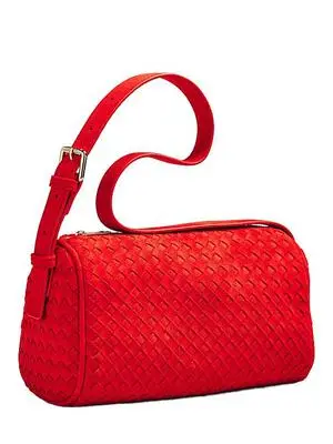 Anthropologie Woven Faux-suede Shoulder Bag - Red