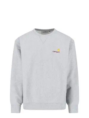 Carhartt Work In Progress American Script Crew Neck Sweatshirt - Gray