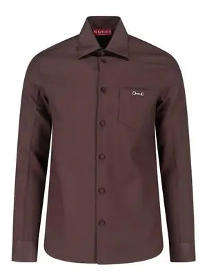 Gucci 'horsebit' Shirt Brown