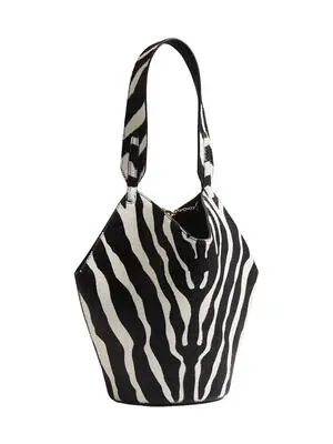 Khaite Mini Lotus Suede Tote Black / White