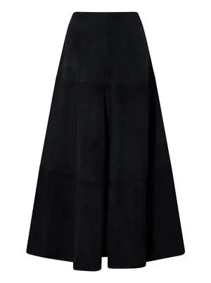 Altuzarra Varda Paneled Suede Midi Skirt - Blue