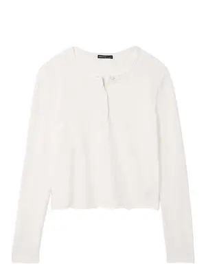 JAMES PERSE Cotton-jersey Henley Top Gray
