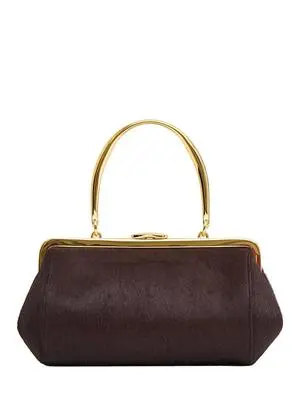 MANSUR GAVRIEL Pina Evening Bag Plum Pony Hair