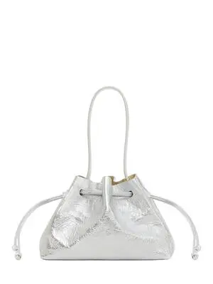 MANSUR GAVRIEL Drawstring Pouchette - Crinkled Silver
