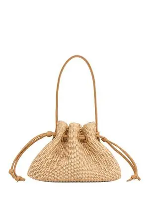 MANSUR GAVRIEL Drawstring Pouchette - Natural Raffia/budino Suede