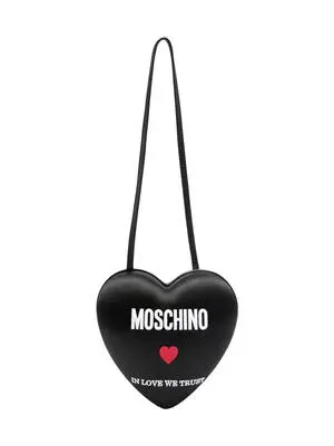 Moschino Logo-embroidered Shoulder Bag - Black