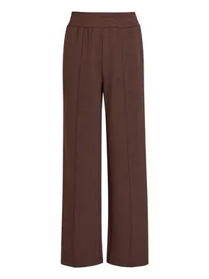 Varley Wide Leg Pintuck Jersey Sweatpants - Brown