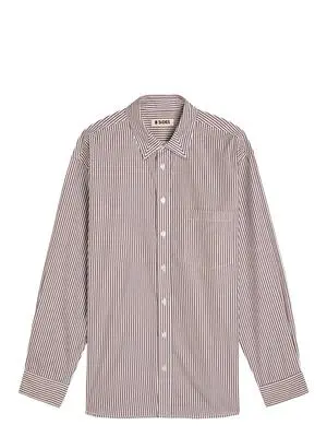 B Sides Nolan Striped Cotton-poplin Shirt - Brown