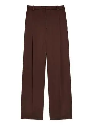 Vince Woven Wide-leg Trousers - Burgundy