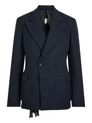 MAISON MARGIELA Pinstriped Wool-blend Blazer - Navy