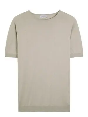 John Smedley Belden Fine-knit Cotton T-shirt - Beige