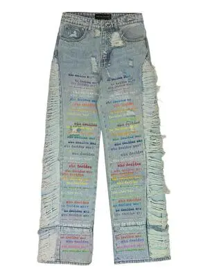 WHO DECIDES WAR Roygbiv Distressed Jeans - Blue