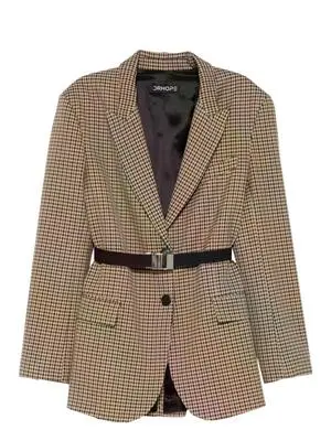 DRHOPE Belted Blazer - Brown