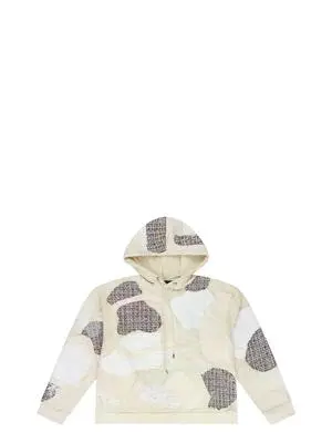 WHO DECIDES WAR BY EV BRAVADO Tweed Patchwork Hoodie - Neutrals