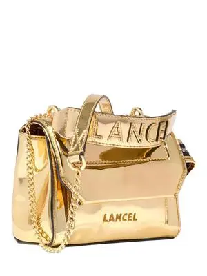 LANCEL Ninon Metallic Crossbody Bag Gold