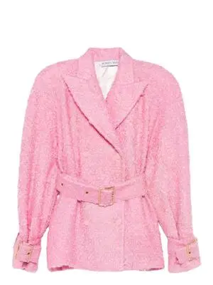 ROWEN ROSE Belted Double-breasted Jacket - Pink