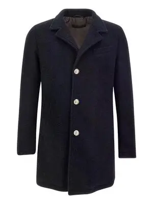 GSM-75 Button-fastening Coat - Blue