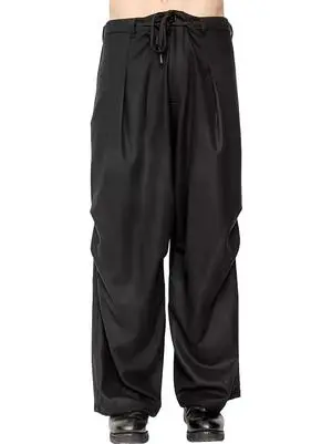 Andrea Ya'aqov Drawstring-waist Pleated Trousers - Black