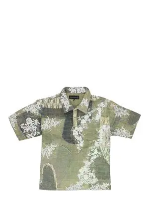 WHO DECIDES WAR BY EV BRAVADO Lace-detail Patchwork Polo Shirt - Green