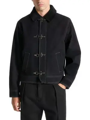 Manière De Voir Clasp-detail Stitch Jacket - Black